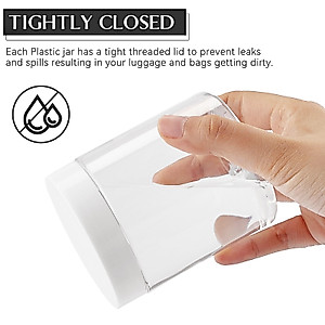 TUZAZO 24 Pack Empty Plastic Slime Containers with Lids and Labels - 12pcs 8 OZ and 12pcs 4 OZ Small Plastic Jars for Lotion, Cream, Ointments, Makeup, Glitters, Samples, Travel Storage