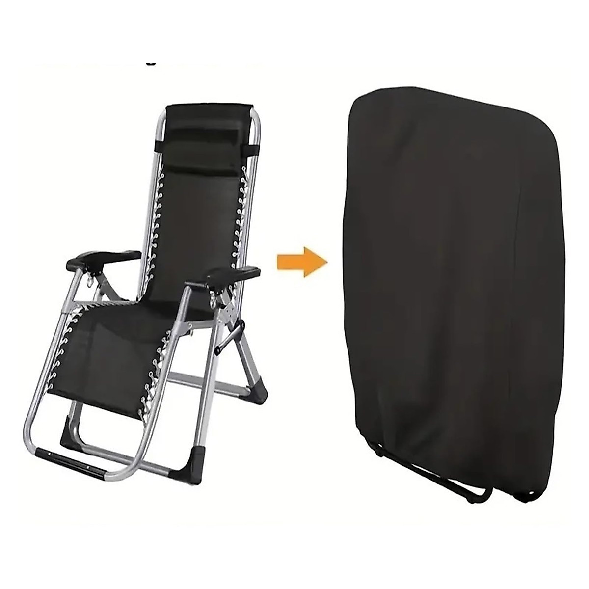 VhoMes Folding Chair Covers 2PCS ，Outdoor Furniture Cover Waterproof, Folding Patio Chair Covers All Weather, Dustproof Chair Cover With Storage Bag, 28""W X 13""D X 43""H, Black(Gray)