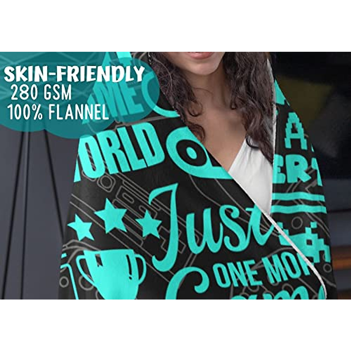 InnoBeta Gaming Gifts, Gifts for Gamers, Gaming, Boys, Men, I Can't Hear You, I'm Gaming, Level Up, Bed Flannel Plush Blankets Throws 50x65 Inches