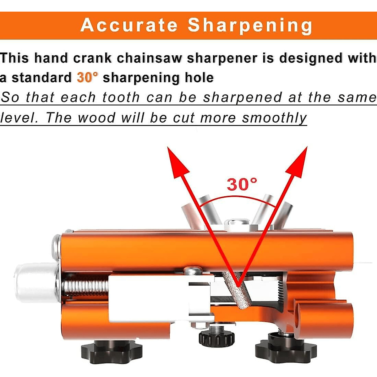 Chain Saw Sharpening Jig, Chain Saw Sharpener Tool with 5Pcs Tungsten Carbide Chainsaw Sharpener Bits, Portable Manual Chainsaw Chain Sharpening Jig Kit for 4"-22" Chain Saws, Keep Chain Saw Sharp