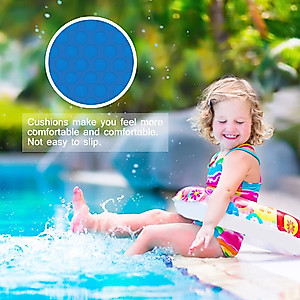 YESEEM Large Swimming Pool Ladder Mat, 15"x39" Protective Non-Slip Pool Step Pad for Above Ground Swimming Pools Liner and Stairs (Blue, Round Texture)