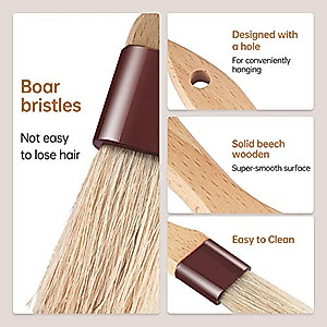 Pastry Brushes for Baking Basting Brush with Boar Bristles and Beech Hardwood Handles Culinary Oil Brush for Barbecue Butter Grill BBQ Sauce Baster Marinade Kitchen Food Cooking Brushes (1/1.5-2PCS)