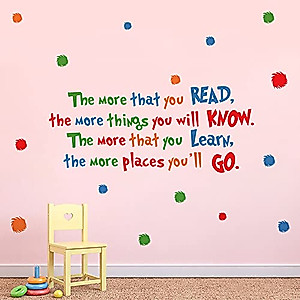 decalmile Reading Wall Decals Inspirational Quotes and Sayings Children Wall Stickers Kids Bedroom Classroom Wall Decor