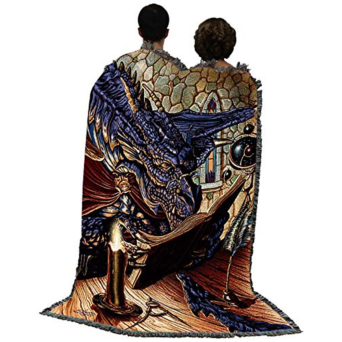 Pure Country Weavers A Good Book Dragon Blanket by Ed Beard Jr - Gift Fantasy Tapestry Throw Woven from Cotton - Made in The USA (72x54)
