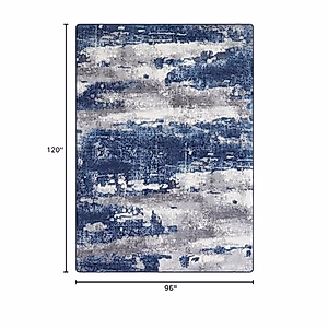BEIMO Area Rugs for Bedroom Living Room Machine Washable Large Modern Abstract Print Soft Entryway Runner Rug, Non Slip Carpet with Gripper, Blue 8x10