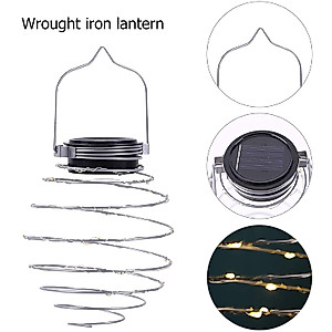 Creative Iron Art Lanterns, 4 Pack Solar Spiral Lights,LED Hanging Decorative Lamp for Outdoor, With Hanging Design For Garden, Patio, Porch Garden Home Decoration Light