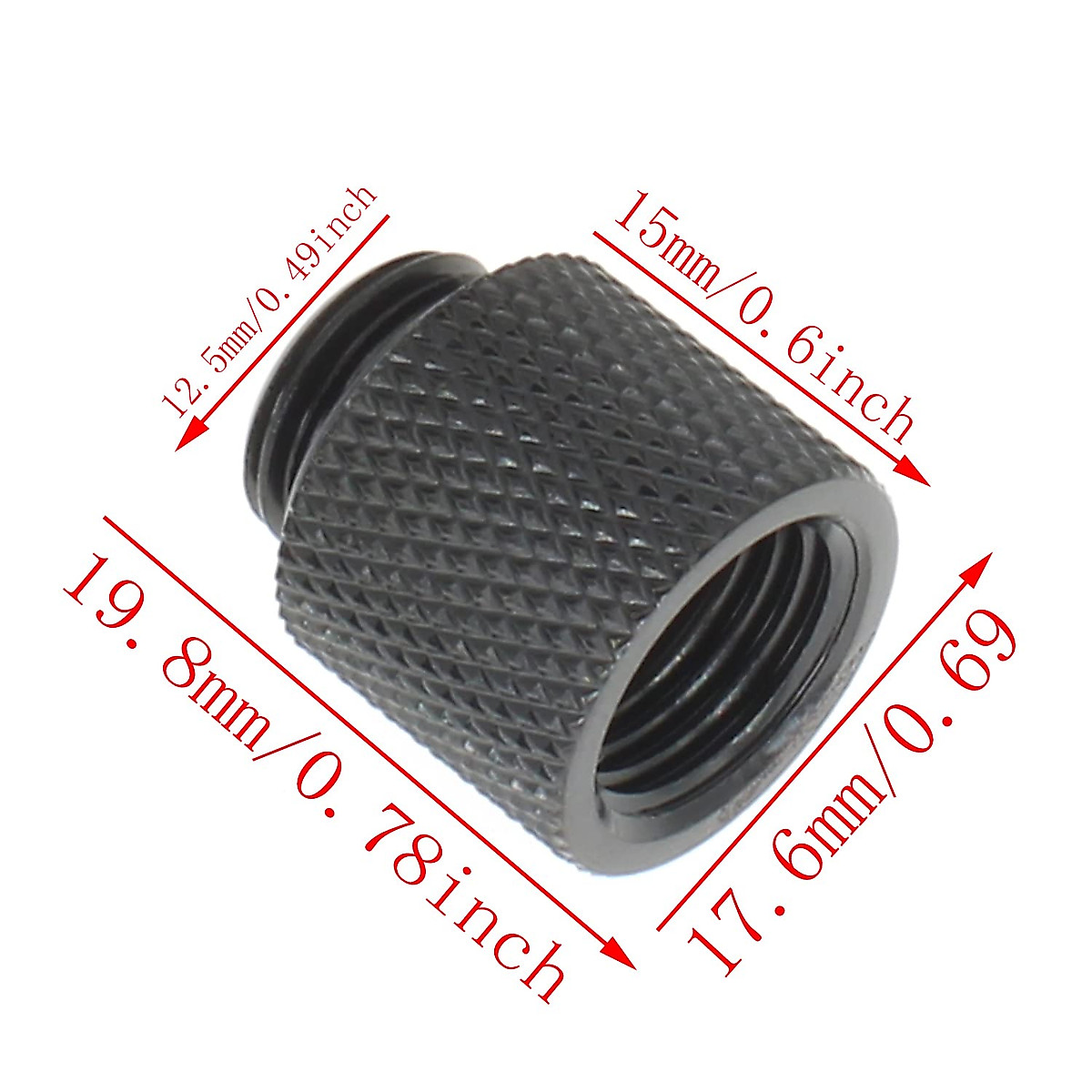 3 Pcs G1/4 Male to Female Extender Fitting with O-Ring for PC Water Cooling Systems [FDXGYH, Ordinary]