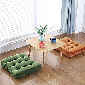 OITTO Quilted Chair Cushions,Dining Chair Cushions,Rocking Chair Cushions and Pads 3 inch Thick,17.7 x 17.7 inch,Machine Washable Velvet Fabric (Blue)