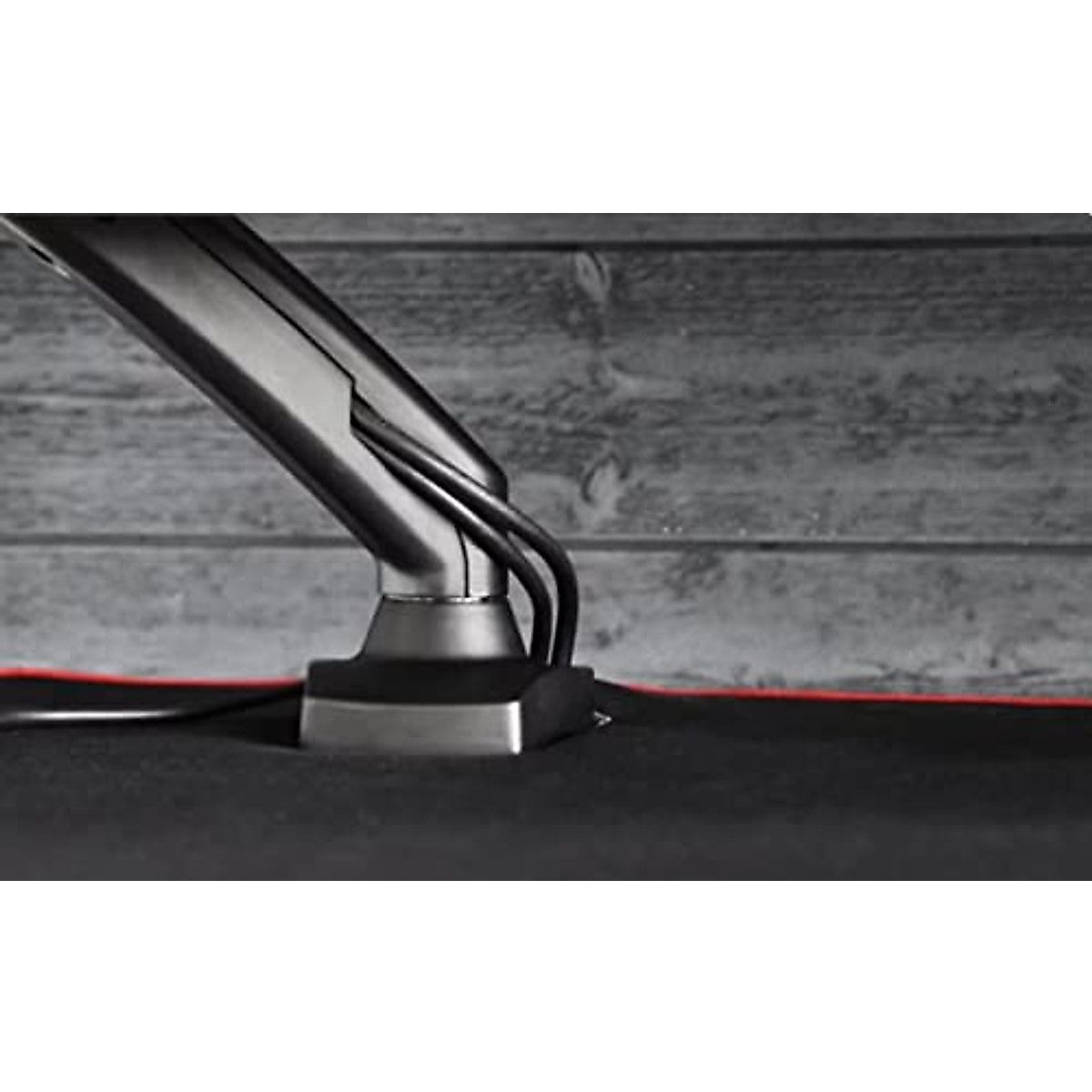 Arozzi Arena Leggero Gaming and Office Desk with Full Surface Water Resistant Desk Mat Custom Monitor Mount Cable Management Cut Outs Under The Desk Cable Management Netting - Red