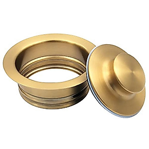LQS Kitchen Sink Garbage Disposal Flange and Sink Stopper, fit 3-1/2 Inch Standard Sink Drain Hole Color Golden