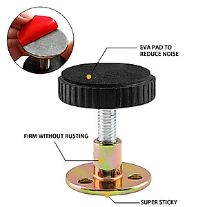 Litoexpe 4 Pcs Adjustable Threaded Bed Frame Anti-Shake Tool, Headboard Stoppers Bedside Anti Shake Tool for Beds, Cabinets, Sofa (30-42mm/ 1.18"-1.65")