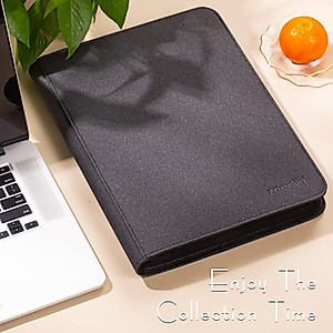 zeerliki 9-Pocket Trading Card Binder, 432 Pockets Game Card Holder Album with Black Sleeves, Side-Loading Pocket Zipper Binder Case for MTG,TCG,Sport Cards,Photocard