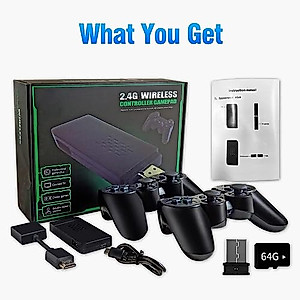 QISELF 10K+ Games Wireless Retro Game Console Classic Video Game Console 1080P HDMI Output All in One Game Console with 9 Emulators