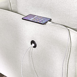 kevinplus 108.6'' Sectional Sofa Couch with USB for Living Room, Modern 3-Seat L-Shape Sectional Sofa Couch with Convertible Chaise Ottoman, for Bedroom Home Office Apartment, Golden Metal Legs, Beige