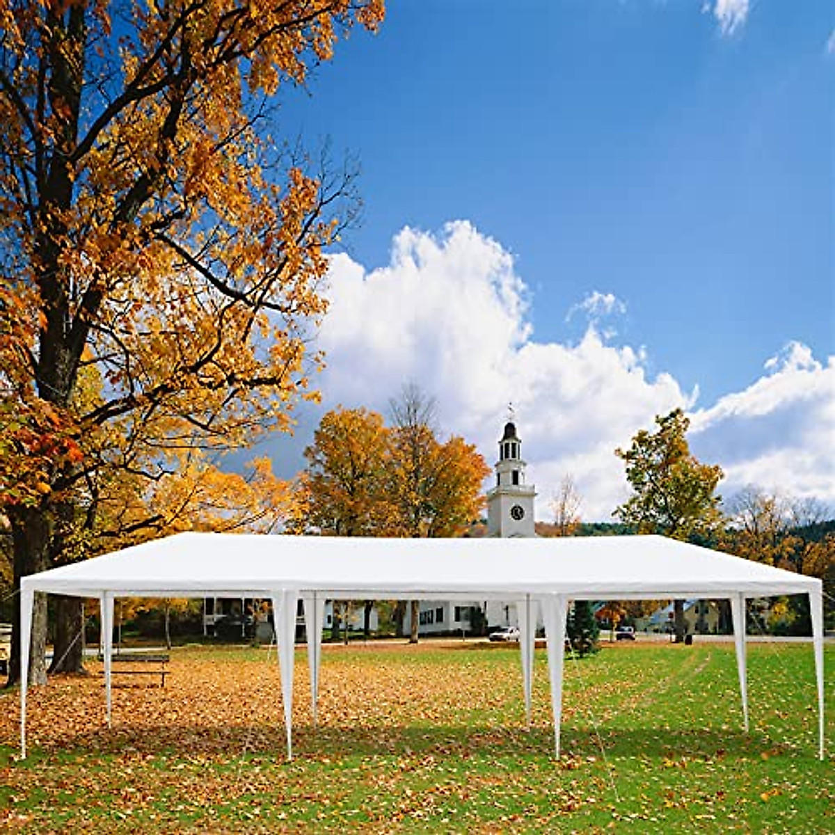 GIVIMO Party Canopy Tent 10x30 with Sidewalls White Gazebo Canopy Tents for Outdoor Wedding (10 * 30 with 5 Side Wall)