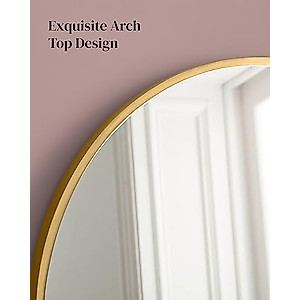 NARCISSUS Full Length Mirror Arched,64"x21",Dressing Mirror,Full Body Mirror Gold