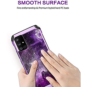 BENTOBEN Galaxy A51 4G Case (NOT Fit 5G Version), Slim Glow in The Dark Shockproof Protective Dual Layer Hybrid Hard PC Soft TPU Bumper Nebula Space Design Phone Case for Samsung Galaxy A51 4G, Purple