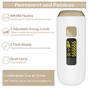 TUMAKOU Painless Permanent Hair Removal Device for Women & Men - 999,999 Flashes (Hair Removal Device)