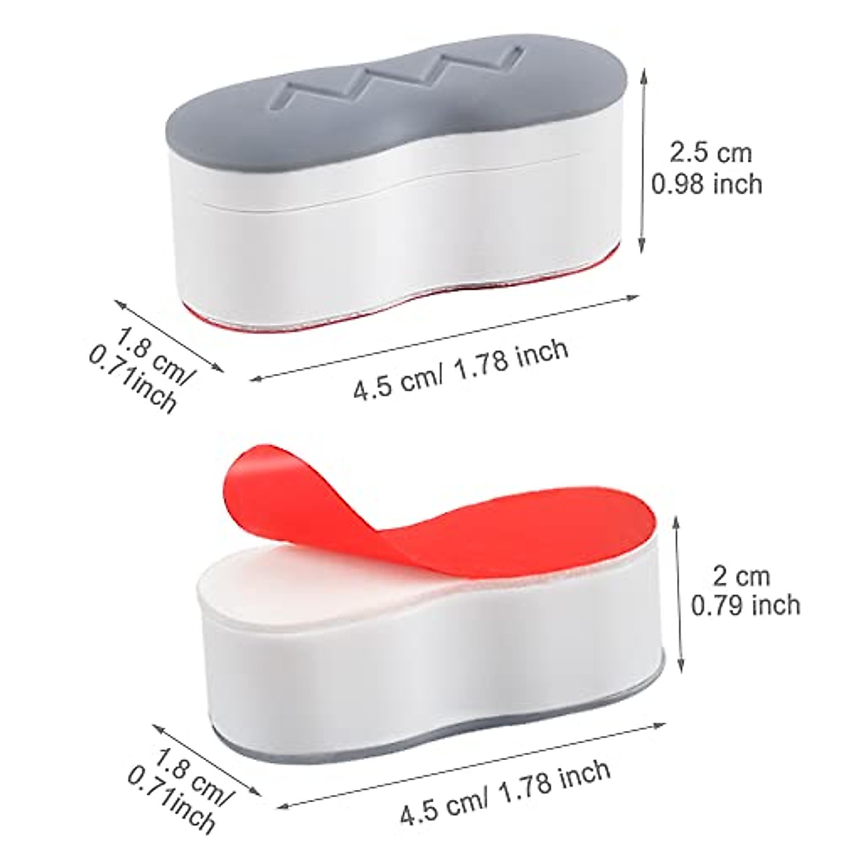 Bidet Toilet Seat Bumpers, Universal Toilet Seat Buffer,Toilet Lid Rubber Bumpers with 2 Heights adjustment,Bidet Bumpers with Strong Self Adhesive(Grey & Clear, 5 for Toilet Lid, 2 for Toilet Tank)