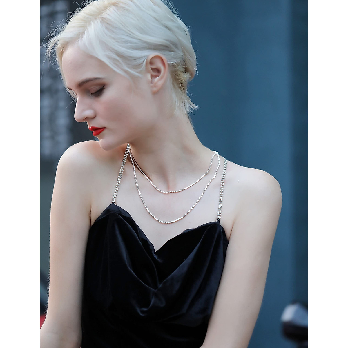 Silver Necklace for women men 2.5mm Rope Chain 925 Sterling Silver Clasp Rope Chain Silver Chain for men 16/18/20/22/24/26/28/30 Inches(16)