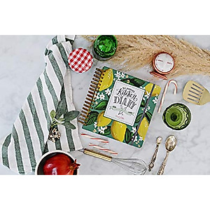 Lily & Val Keepsake Kitchen Diary Cookbook, Blank Recipe Book to Write in Your Own Recipes, Dinner, Breakfast, and Lunch Recipe Book, 300 Pages Whimsical Lemons