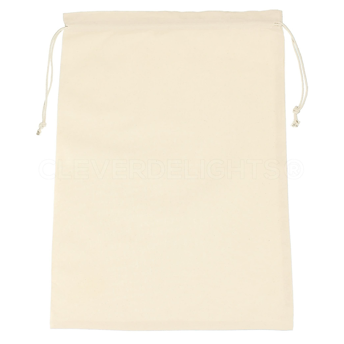 CleverDelights Cotton Bags - 14" x 20" - 10 Pack - Premium Muslin Drawstring Bag