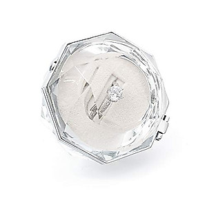 Wislist crystal ring box holder for Diamond Ring Jewelry Velvet Holder Chest Organizer Earrings Coin Jewelry Presentation Box Case for Proposal Engagement Wedding Ceremony Birthday Gift