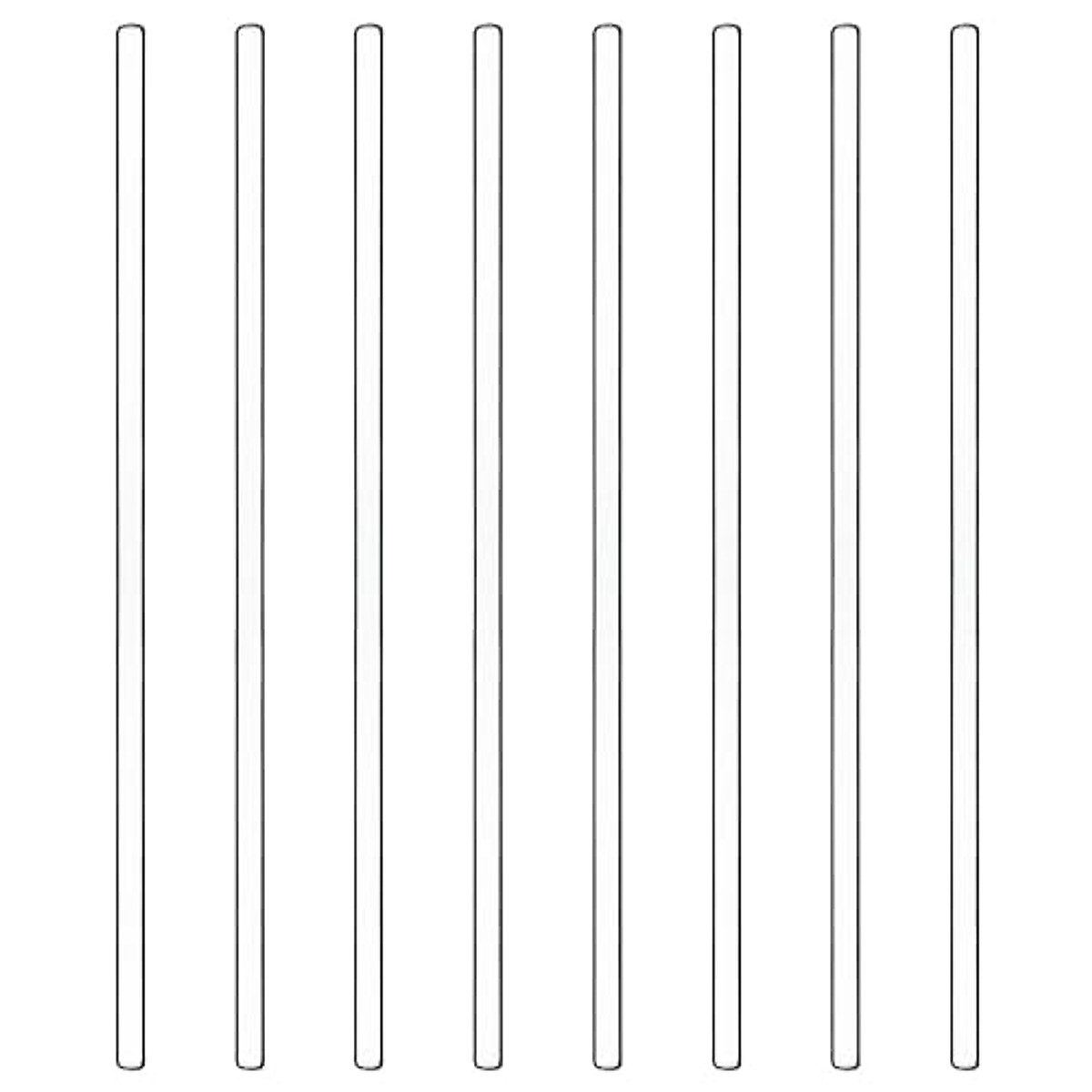 stonylab 8 Pack Glass Stirring Rods, Solid Borosilicate Glass Rods Stirrers Sticks with Rounded Ends for Lab Kitchen, 9.84 Inch Length