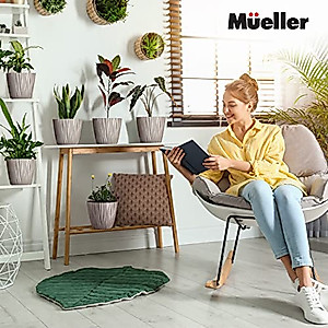 Mueller Austria Plant and Flower Pot 6/1 Set, Heavy Duty 6 Inch European Made Stylish Indoor/Outdoor Decorative Planter, for All House Plants, Flowers, Herbs, Mocha