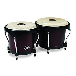 Latin Percussion LP601NY-DW LP City Wood Bongos - Dark Wood 7-inch