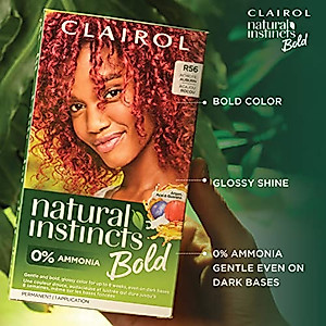 Natural Instincts Bold Permanent Hair Dye, R56 Achiote Auburn Hair Color, Pack of 1