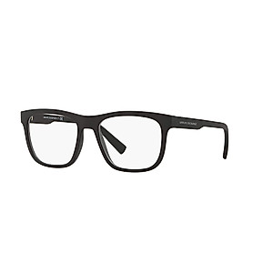 A|X ARMANI EXCHANGE Men's AX3050 Square Prescription Eyeglass Frames, Matte Black/Demo Lens, 53 mm
