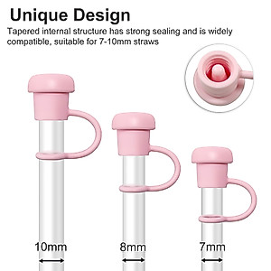 Aucern 6 Pcs Silicone Straw Covers Caps Compatible for Stanley Cup 30 40 oz, 0.4in/10mm Diameter Cowboy Hat Dust-Proof Straw Cap for Water Bottle, Cute Cloud and Mushroom Accessories for Stanley Cups