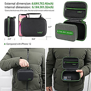 HSU Carrying Case for GoPro Hero 11/10/9/8, Hero 7 Black,6,5, 4, Black, Silver, 3+, 3,Hero(2018) and Accessories, Protective Security Bag, Storage Solution for Adventurers-Upgraded Interior Foam