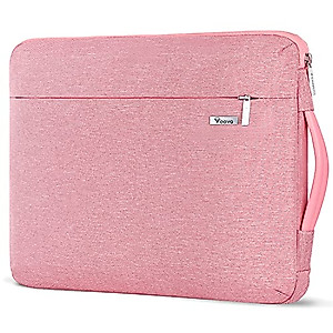 Voova Laptop Sleeve Case 15.6 Inch, 360° Protective Computer Carrying Bag Compatible with MacBook Pro 15 16 M1 Pro/Max,15-16 Inch Microsoft Hp Lenovo Dell Acer Asus Chromebook for Women Girls,Pink