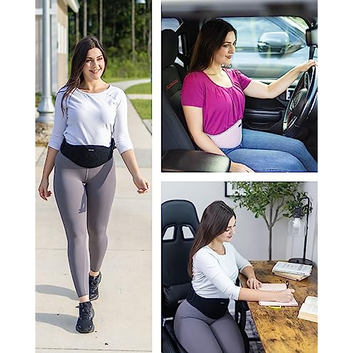 Calorella Portable Cordless Heating Pad with Battery - Wireless Electric Heat Belt with 3 Heat Levels, for Lower Back or Cramps Belly Pain Relief Heating Pads Black