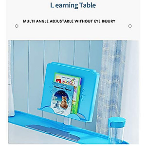 YAYUMI Kids Desk,Height Adjustable Desk and Chair Set,Student Writing Table with Lamp Anti-Reflective