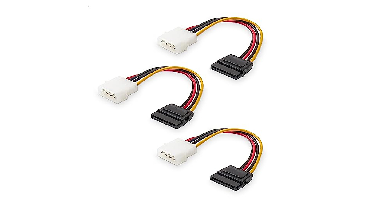 Cable Matters 3-Pack Molex to SATA Power Cables - 6 Inch Adapters
