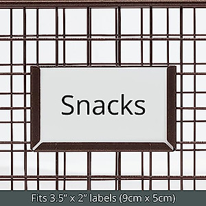 mDesign Metal Wire Storage Organizer Bin Baskets with Label Slot for Kitchen Pantry and Shelves - Wired Organization Holder for Food, Chips, Drinks, Omaha Collection, 4 Pack, Bronze