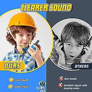 Kids Walkie Talkies Toys for Boys: comedyfun Mini Robots Walkies Talkies 2 Pack Christmas Birthday Gifts for 3 4 5 6 Year Old Boys Toys for 3 4 5 6-8 Year Old Boy Camping Hiking Outdoor Games