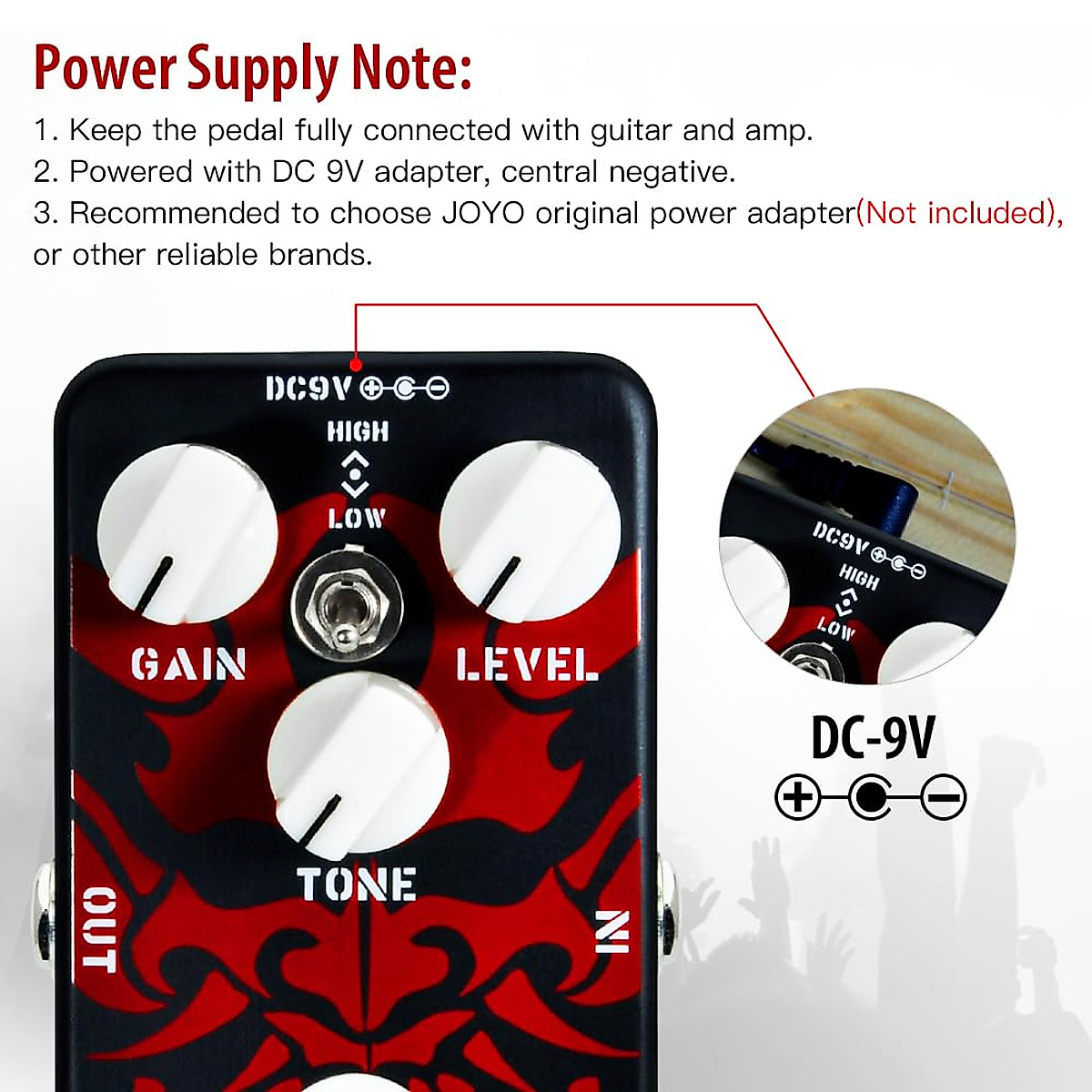 JOYO Overdrive Distortion Pedal Rich Bordering-on-Distortion Overdrive for Electric Guitar Effect - Bypass (Ultimate Drive JF-02)