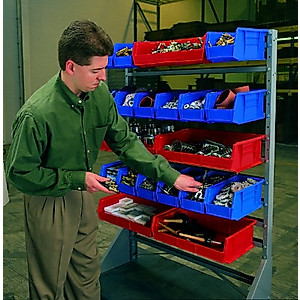 Akro-Mils 30016 Two Sided Steel Rail Hanging System Garage Organizer for Mounting AkroBin Storage Bins, (36-Inch W, 20-Inch D, 53-Inch H), Gray