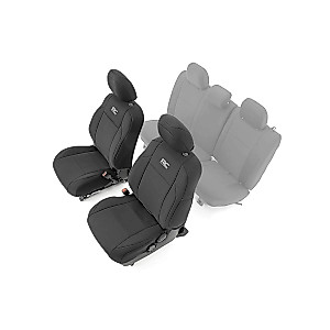 Rough Country Front Neoprene Seat Covers for 2016-2022 Toyota Tacoma - 91030,Black