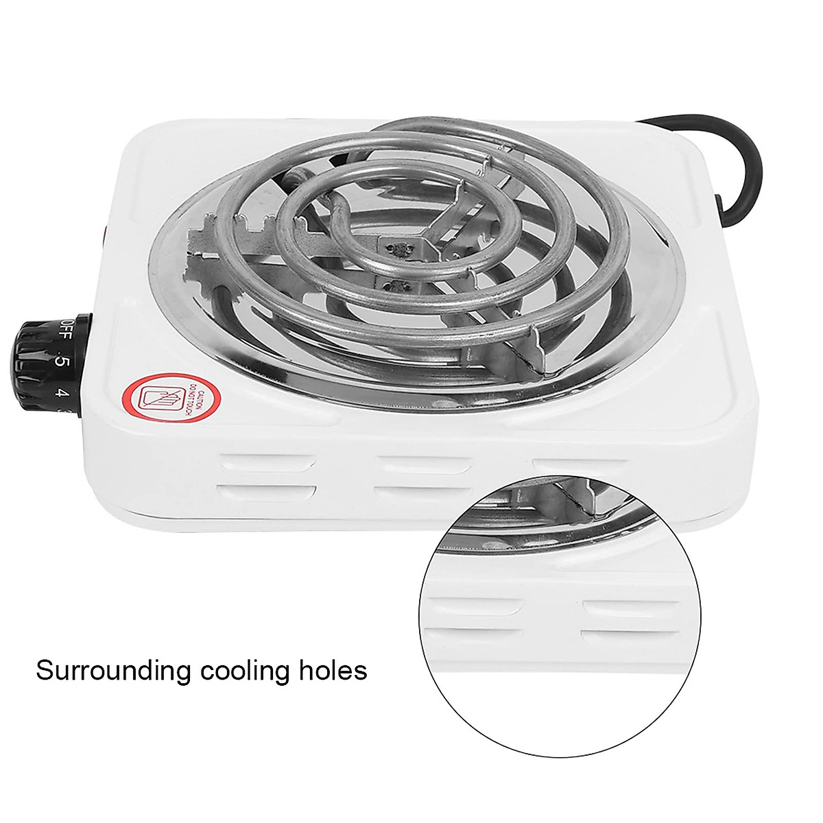 Single Electric Stainless Steel Portable Single Tube Electric Stove 1000W Home Electric Stove White US Plug 110V