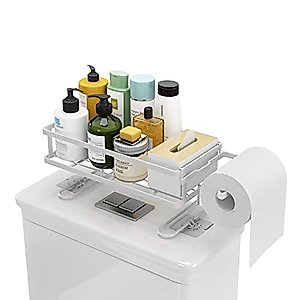 Apsan Over The Toilet Shelf, Bathroom Organizer Multifunctional Toilet Rack,No Drilling Space Saver with Wall Mounting Design (White)