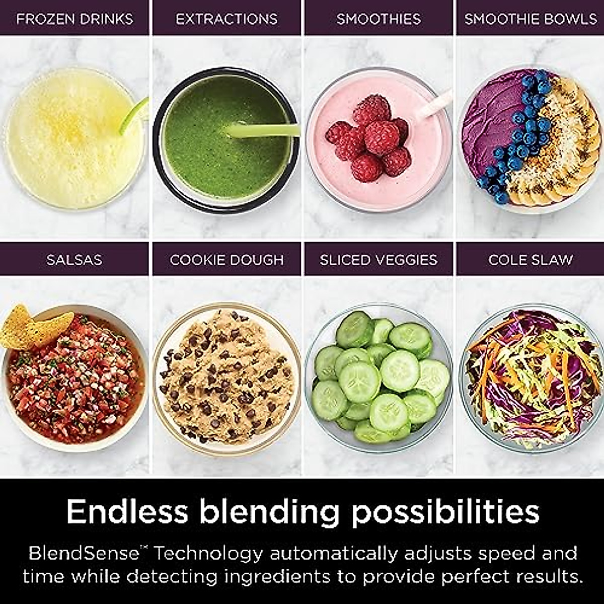 Ninja TB401 Detect Kitchen System Power Blender + Processor Pro, BlendSense Technology, Blender, Chopping & Smoothies, 1800 Peak Watts, 72 oz. Pitcher, 64 oz. Food Processor, 24 oz. To-Go Cup, Black