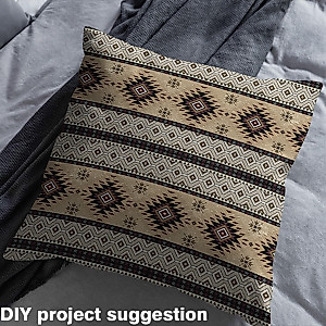 Boho Western Fabric by The Yard 2 Yards Brown Aztec Decorative Waterproof Outdoor Fabric Outdoor Fabric Ethnic Tribe Arrow Aztec Upholstery Fabric for Chairs Boho Exotic Outdoor Fabric