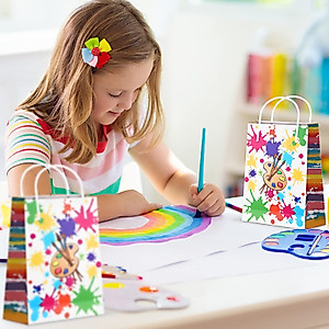 Art Party Bags Paint Art Party Treat Bags Sip and Paint Party Goodies Bags for Paint Splatter Party Decorations supplies(16 Pieces,Bright Style)
