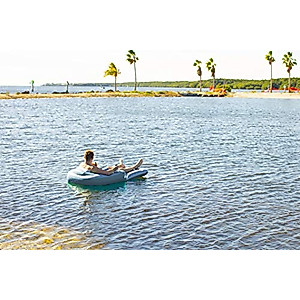 Splash Runner 2.5 Motorized Inflatable Pool Lounger, Water Hammock Raft for Pool or Lake, Toy for Adults & Kids, Lightweight, Durable, Propellers Enclosed w/Safety Grill, Batteries Required