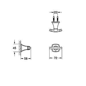 Grohe 40631000 Grandera Robe Hook, Starlight Chrome